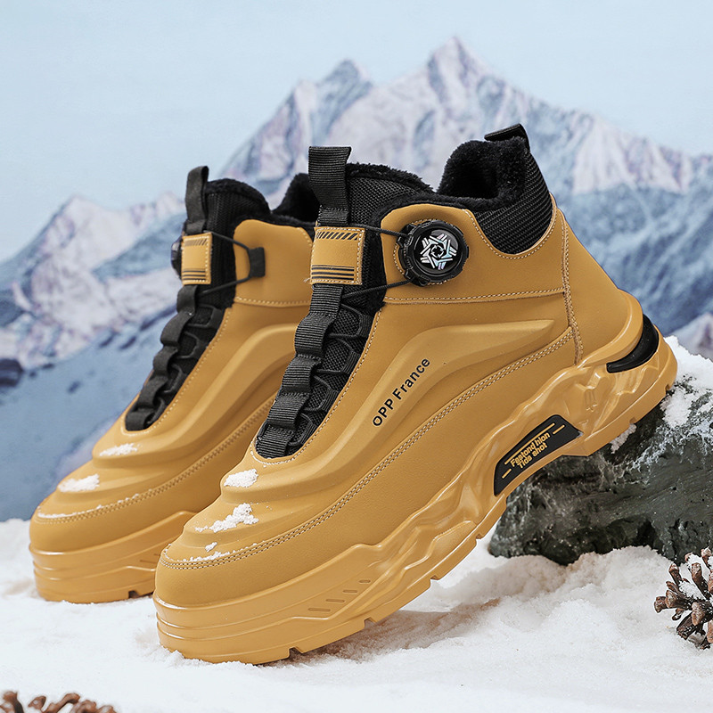 Rotating Button Men's Boots Fashion High-Top Martin Shoes Outdoor ...