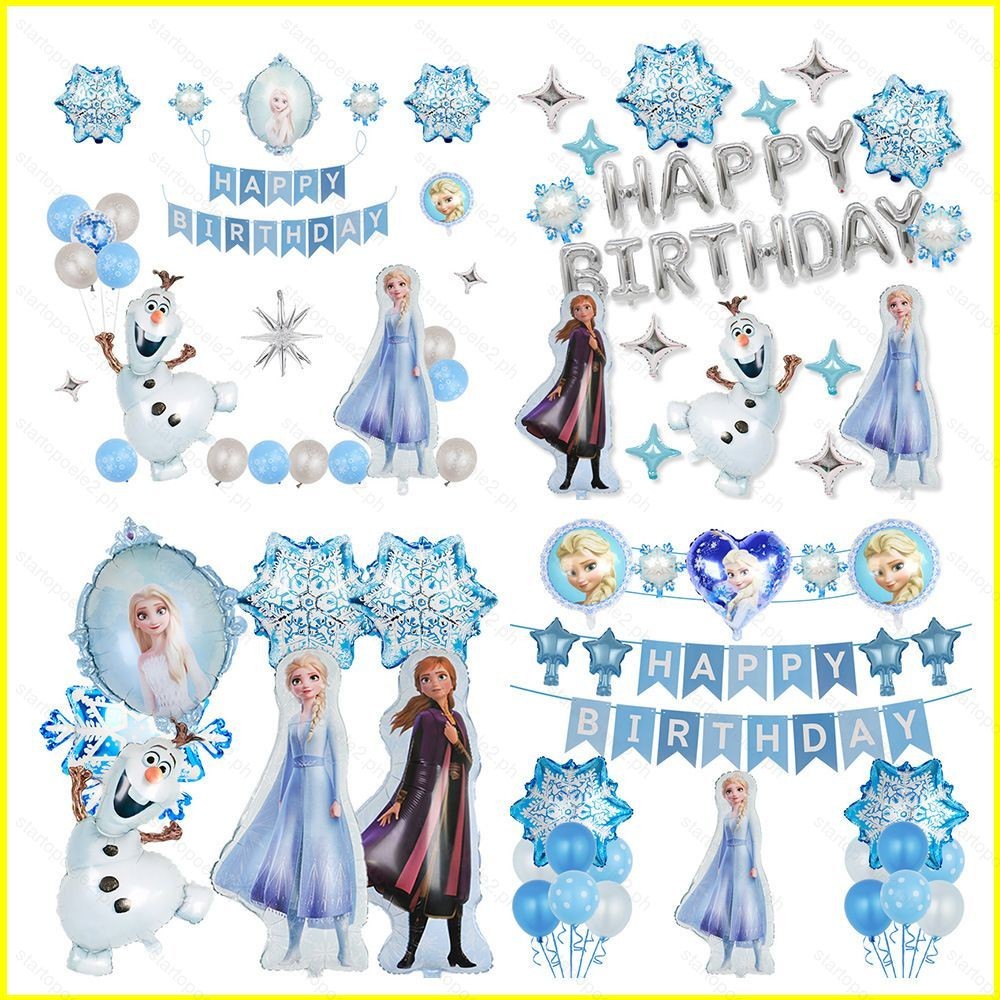 ST2 Frozen Elsa Anna Olaf theme foil balloon set kids birthday party ...