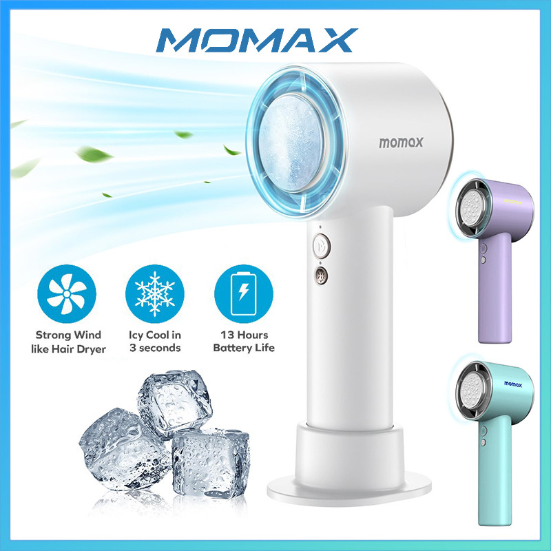 Momax Handheld Fan IF15 Ultra Freeze Ice Cooling Personal Fan 3000mAh ...