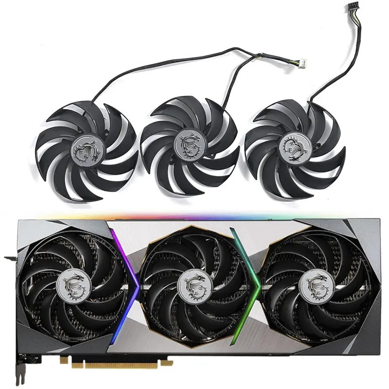 New 95MM 4PIN PLD10010B12HH 0.4A RTX3090 GPU FAN for MSI RTX3070 3070TI ...