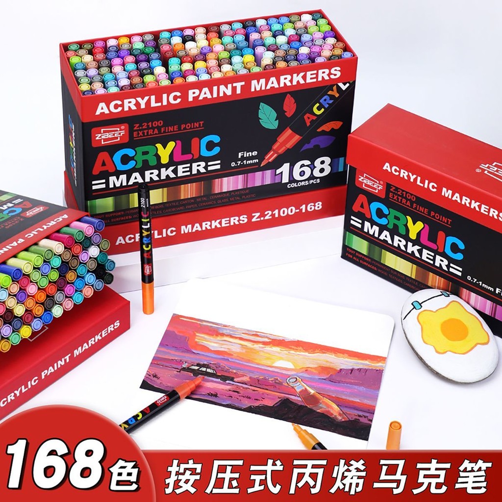 Guangna Acrylic Marker Z2100 Straight Liquid Graffiti Student Stackable ...