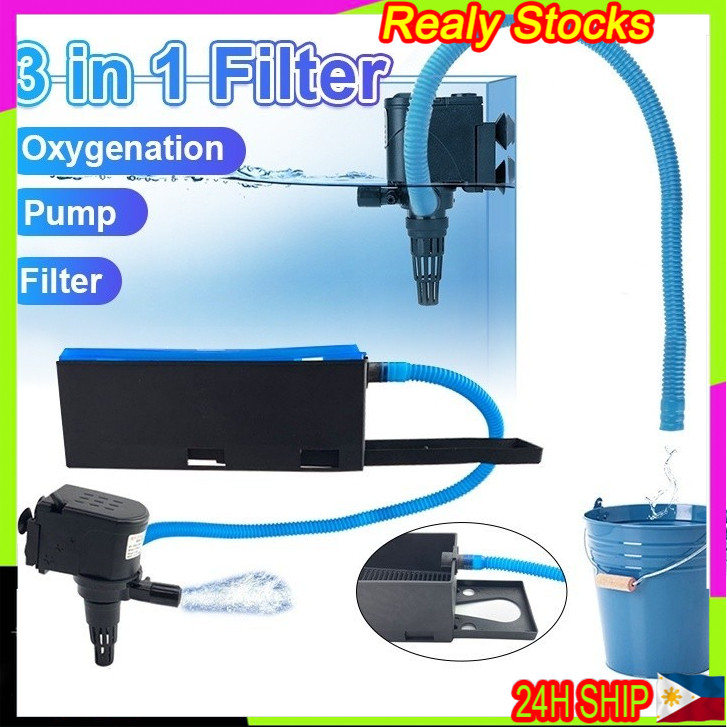 3 in 1 Aquarium Top Filter Powerhead Aquarium Pump with Filter Oxygen ...