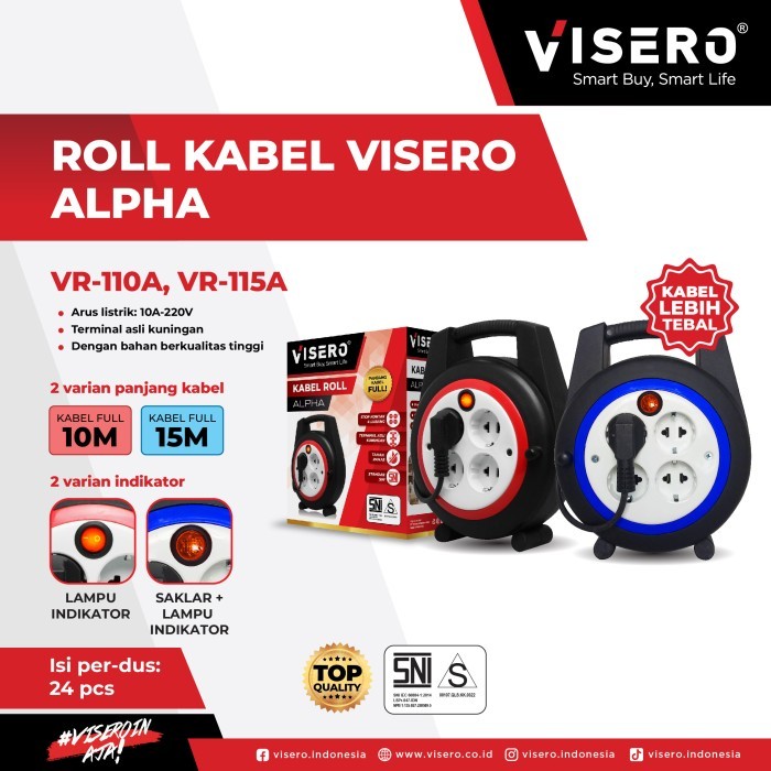 Cable roll 10 meters & 15 meters Visero Alpha electric on off switch 4 ...