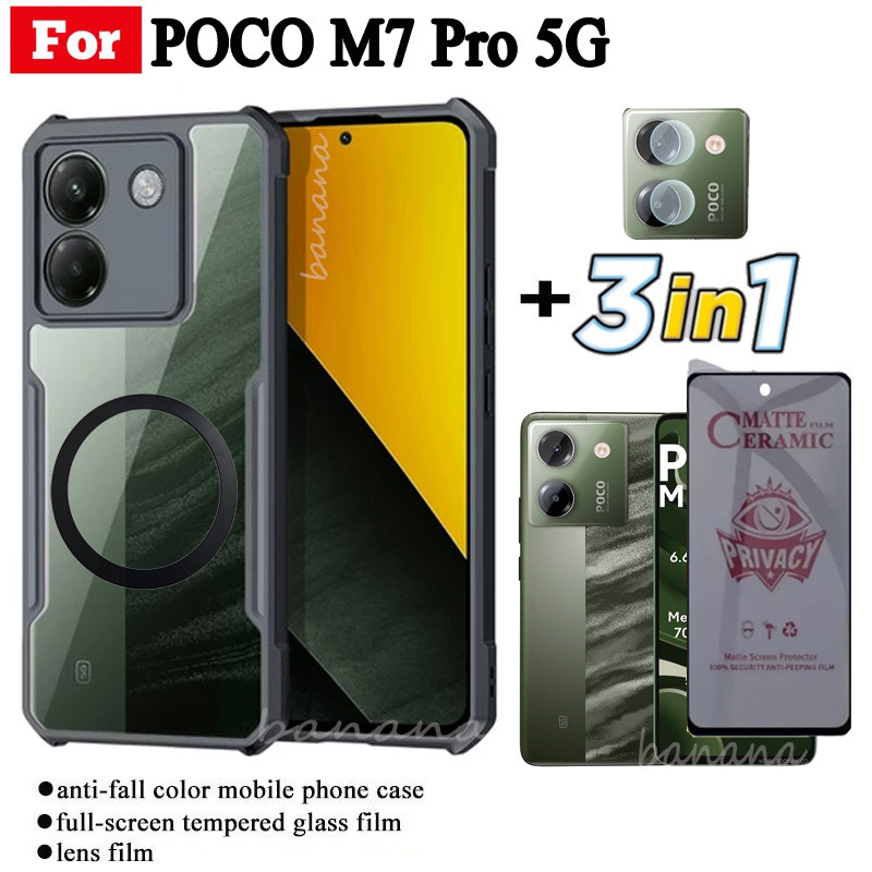 3 in 1 Poco M7 Pro 5G Shockproof Phone Case With Magnetic Wireless ...
