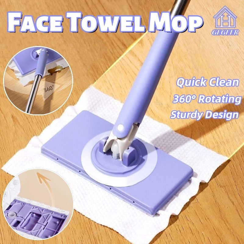 Mini 360° Rotating Face Towel Mop Disposable Wipes Cleaning Mop Lazy ...