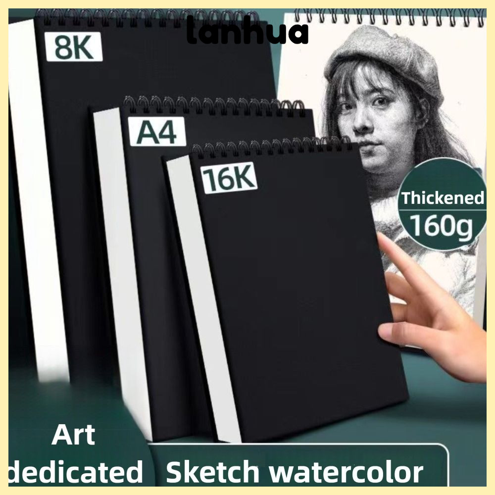 LANHUA 8K 16K Coil Sketchbook, 30 Sheets Spiral Bound Thick Drawing Paper, Professional Eco ...