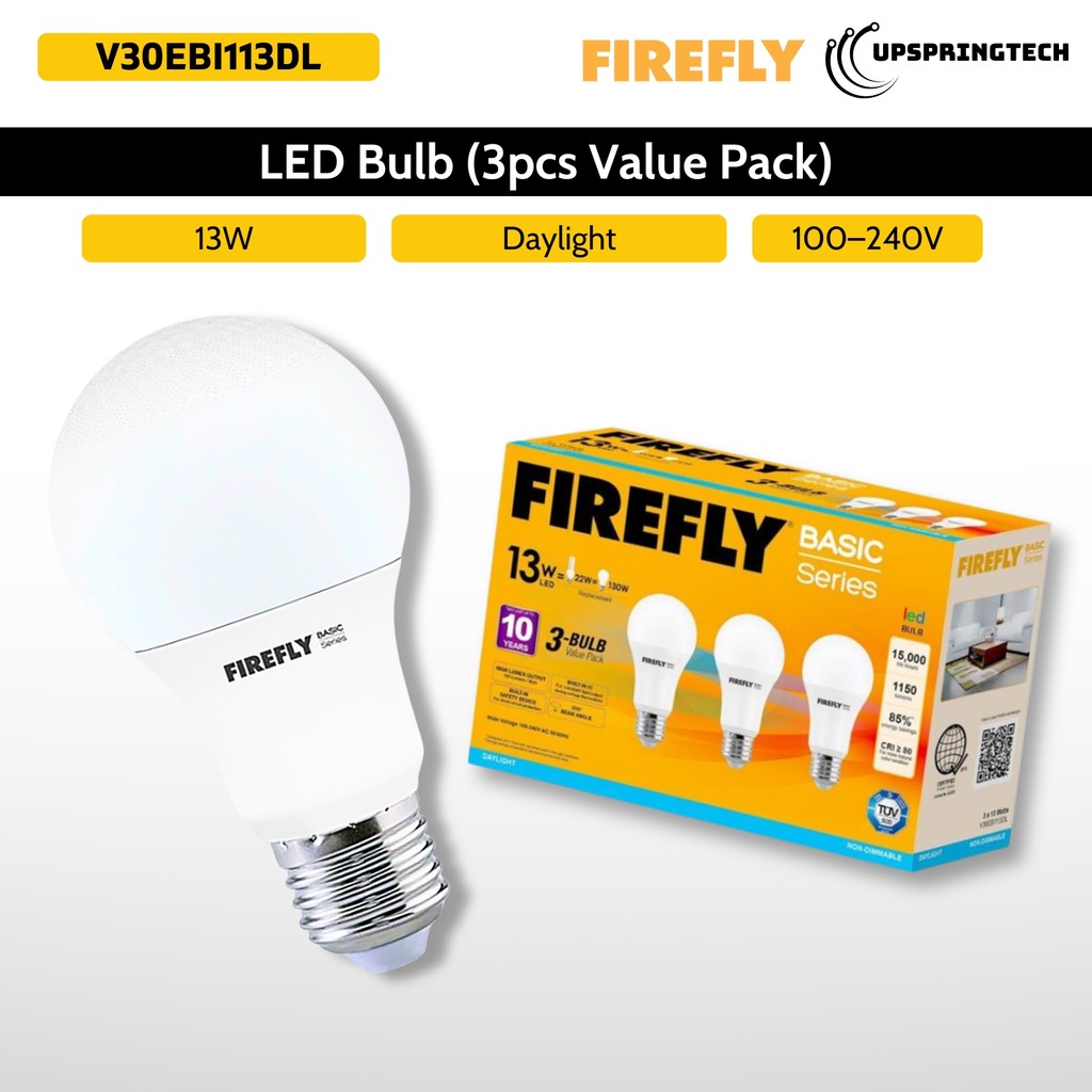 Firefly LED Bulb 13W Daylight (3pcs Value Pack) – EBI113DL | Shopee ...