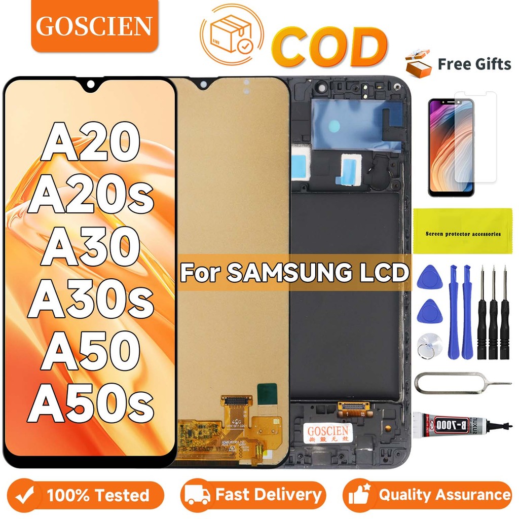 For Samsung Galaxy A20 A20S A30 A30S A50 A50S LCD Display Touch Screen Assembly Replacement ...