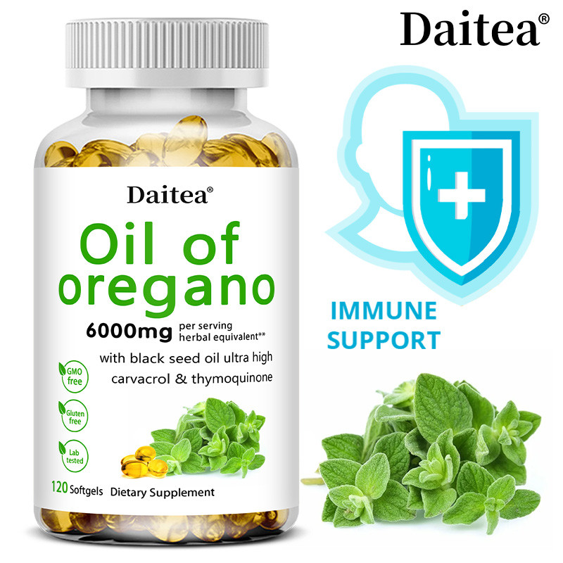 Daitea Oil of Oregano Supplements - Contains Black Seed Oil, Active ...