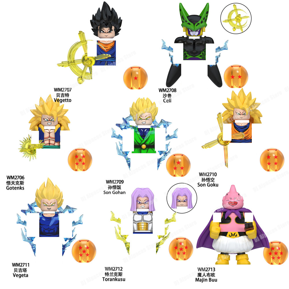DB Cell Torankusu Majin Buu Building Son Goku Blocks Vegeta Figures Toy ...