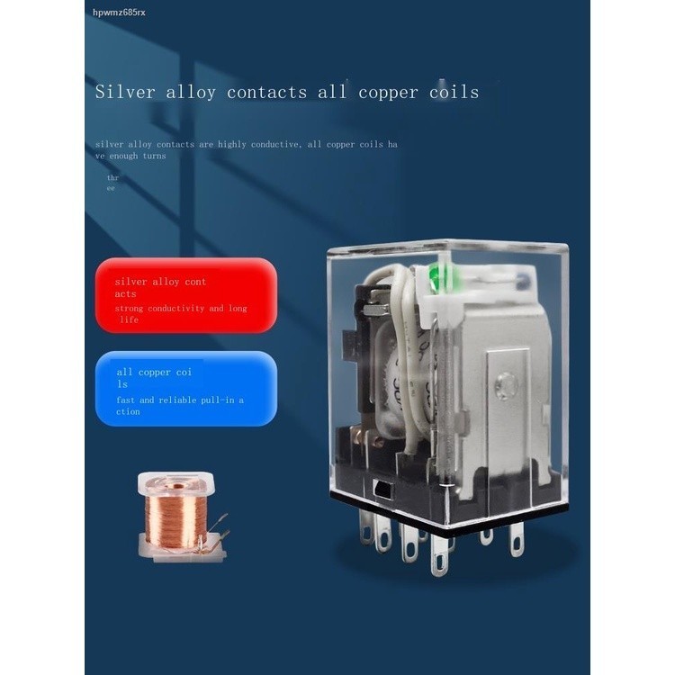 Delixi intermediate relay 220V AC 8 feet DC 12 small 14 electromagnetic DC24 switch 380 with ...