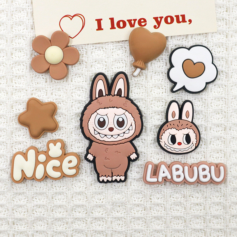 Cute Purple Labubu Croc Jibbitz Popmart Doll Shoe Charm Sunflower Crocs ...