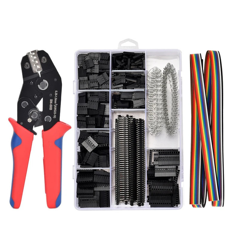 SN-58B Crimping Tool Kit 310/620/1550PCS DuPont JST XH Terminal Ferrule Crimper Pliers Wire Hand ...