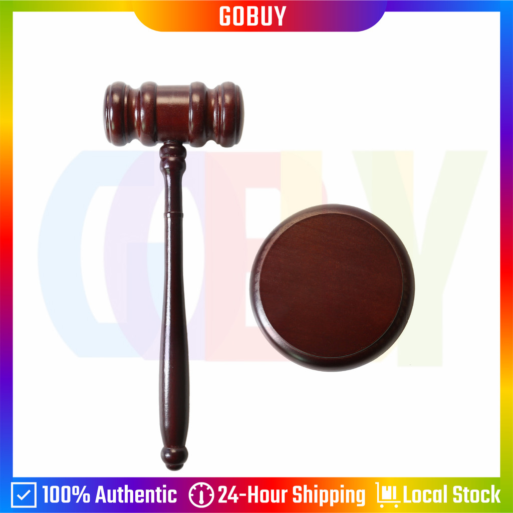 [Local Seller] Wooden Auction Hammer Gavel and Sound Block Set ...
