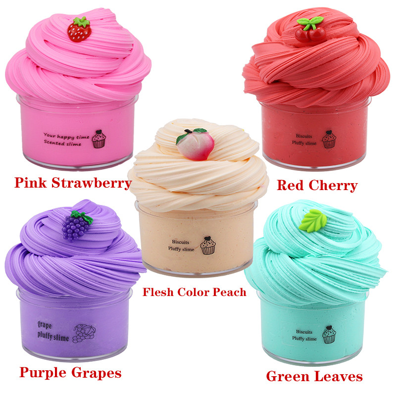 SmileToys Fruit Cake Slime Kit, DIY Fluffy Floam Clay Toy for Kids and ...