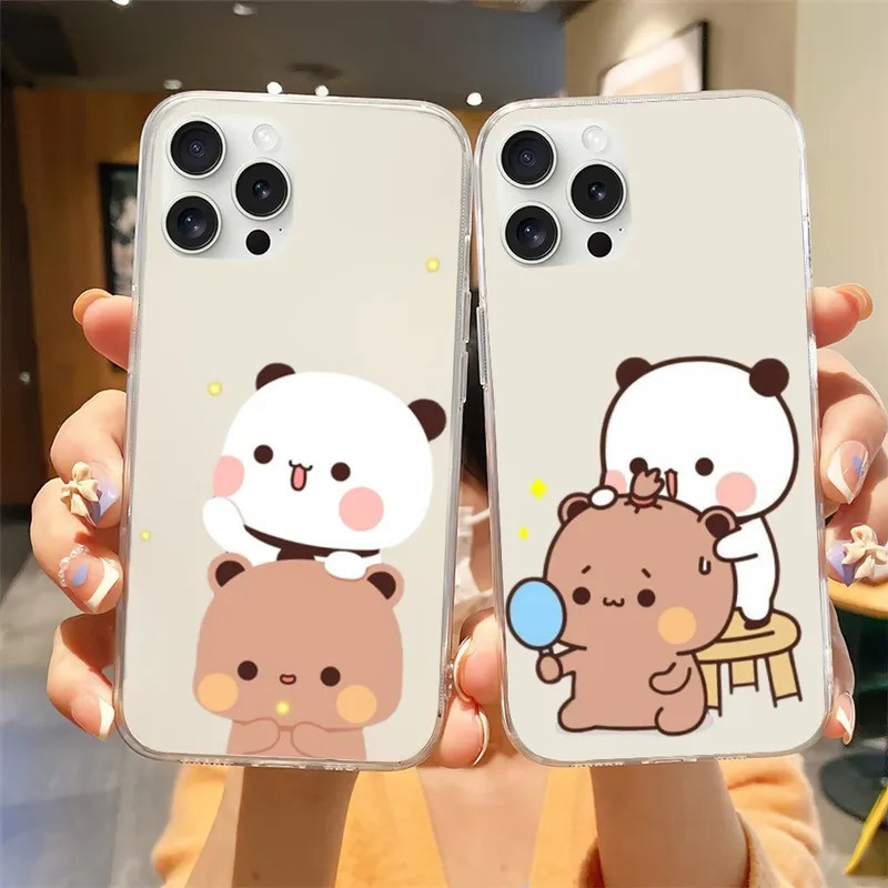 Cartoon DUDU BUBU Phone Case For Transparent iPhone 14 15 12 11 13 Max ...
