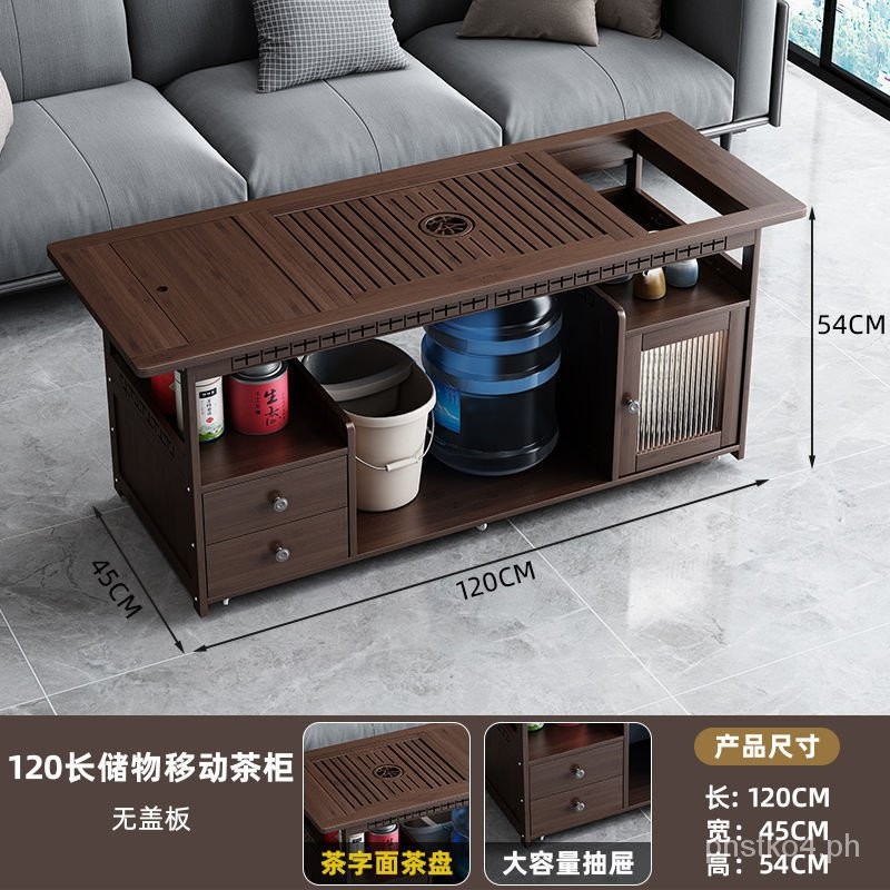 JZ Mobile Small Tea Table Home Balcony Tea Cart Kettle Integrated Tea ...