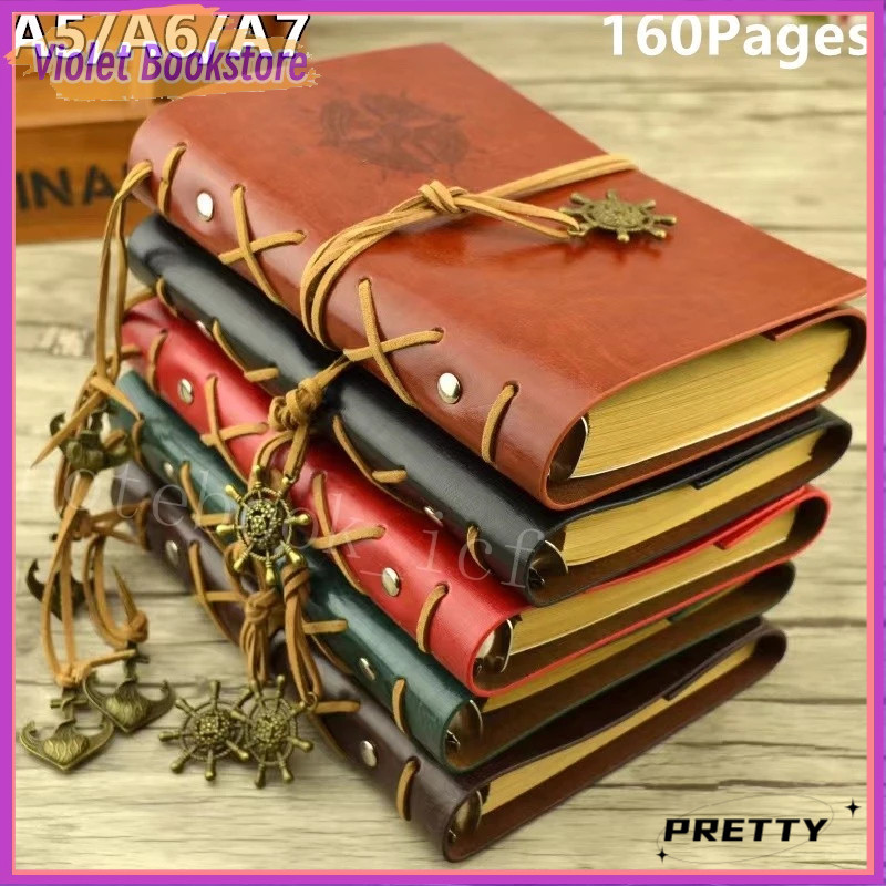 Retro Refillable PU Leather Notebook A7/A6/A5 Loose-Leaf Notepad Thick ...