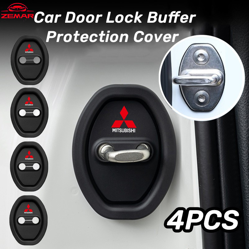 4Pcs Mitsubishi Silicone Car Door Lock Protection Cover Door Lock Shock ...
