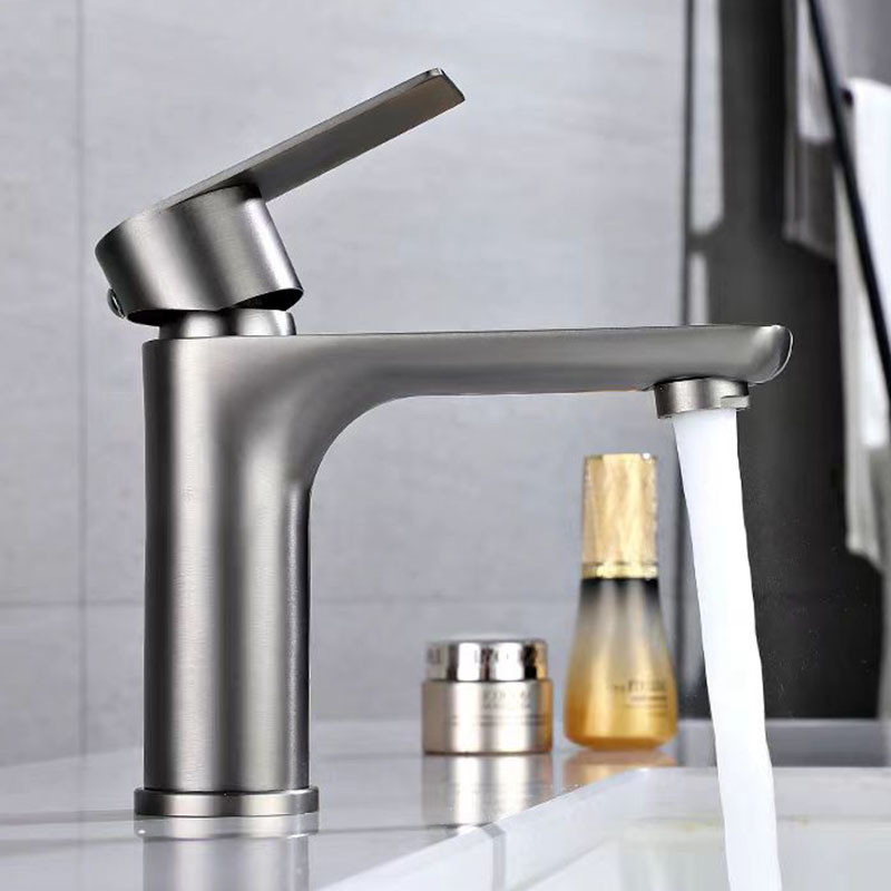 Gray Flat Single Hole Basin Hot and Cold Faucet Washbasin Wash Basin ...