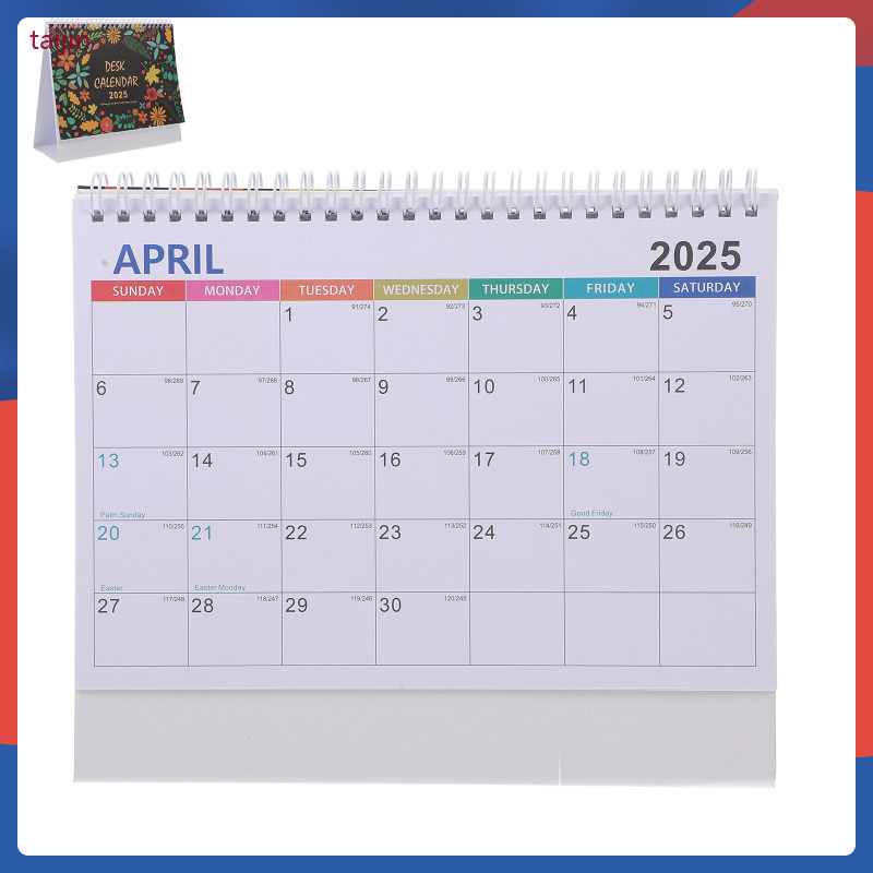Small Calendar Desk Calender Spiral Table Large 2025 Monthly Office ...