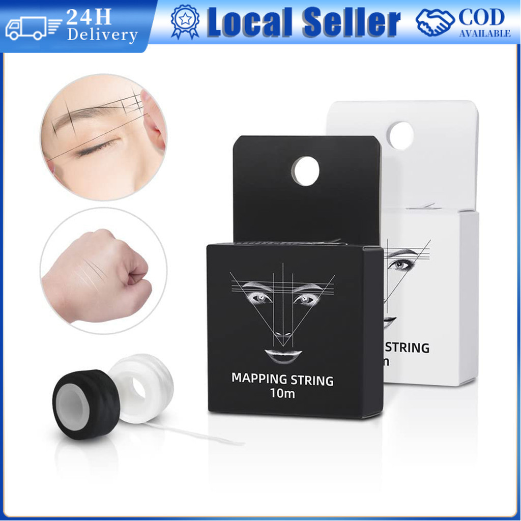 10Meter Eyebrow Mapping String Linen Thread Pre-Inked Mapping String Semi Permanent Eyebrow ...
