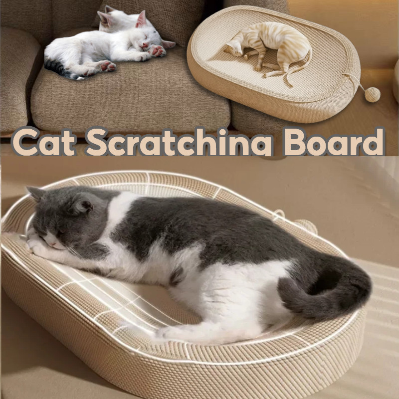 Cat Scratch Handwoven Sisal Mat Scratch Pad Large Pet Beds Oval Rest ...