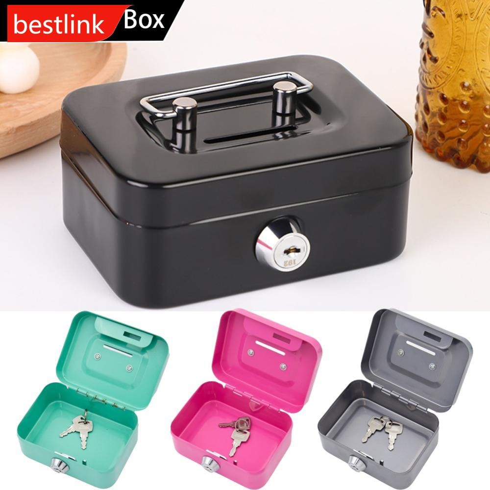 BESTLINK Small Money Safe Box Lockable Cash Box with Keys Portable ...