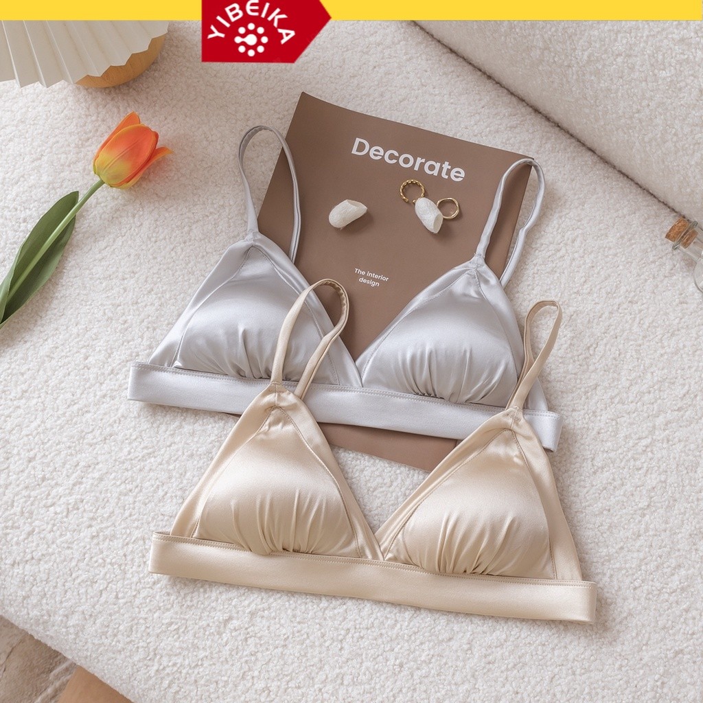 YIBEIKA Summer Double-Sided Silk Underwear Small Breast French Triangle ...