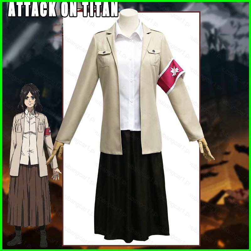 YB1 Attack On Titan Pieck Finger Cosplay Anime Costume Set Jacket Shirt ...