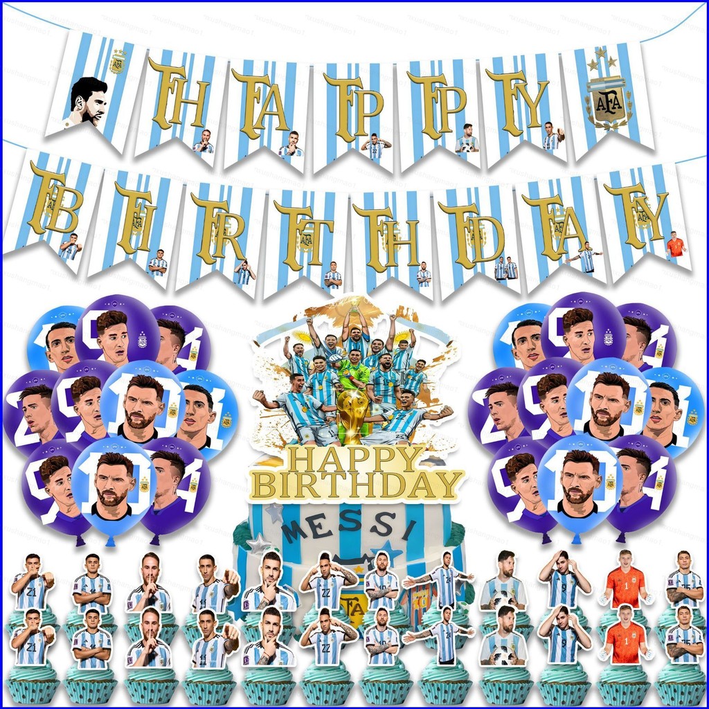 Argentina national team Messi theme kids birthday party decorations ...
