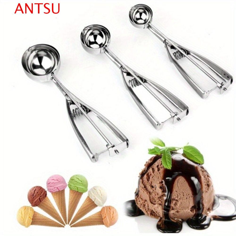 ANTSU 3Pcs/Set Ice Cream Scoop, 4/5/6cm Stainless Steel Watermelon Ball ...