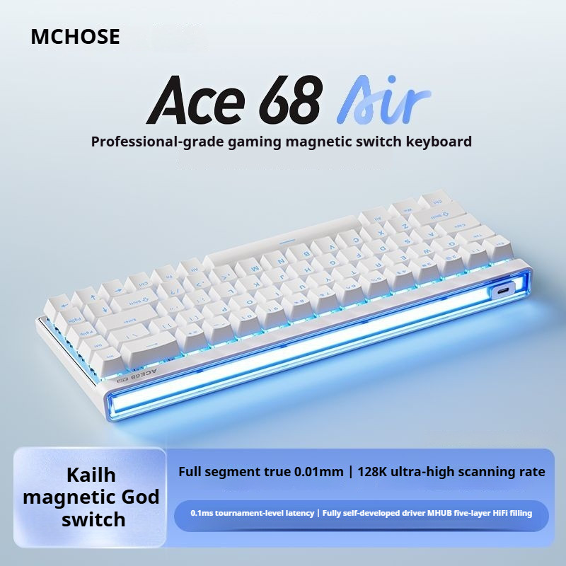 NEW MCHOSE Ace68 Air Rapid Trigger Magnetic Switch Mechanical Keyboard Wired Dynamic Keyway Low ...