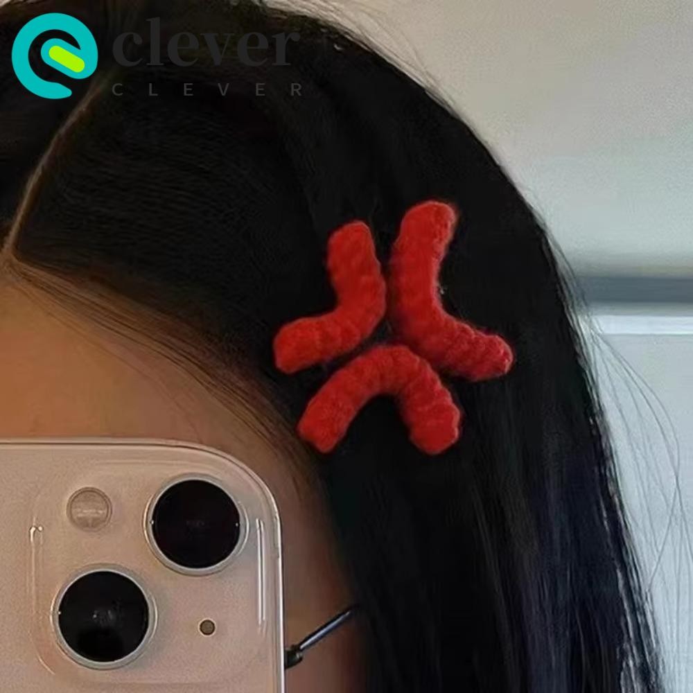 CLEVER Side Clip, Knitted Handmade Hair Clips, Creative Angry ...