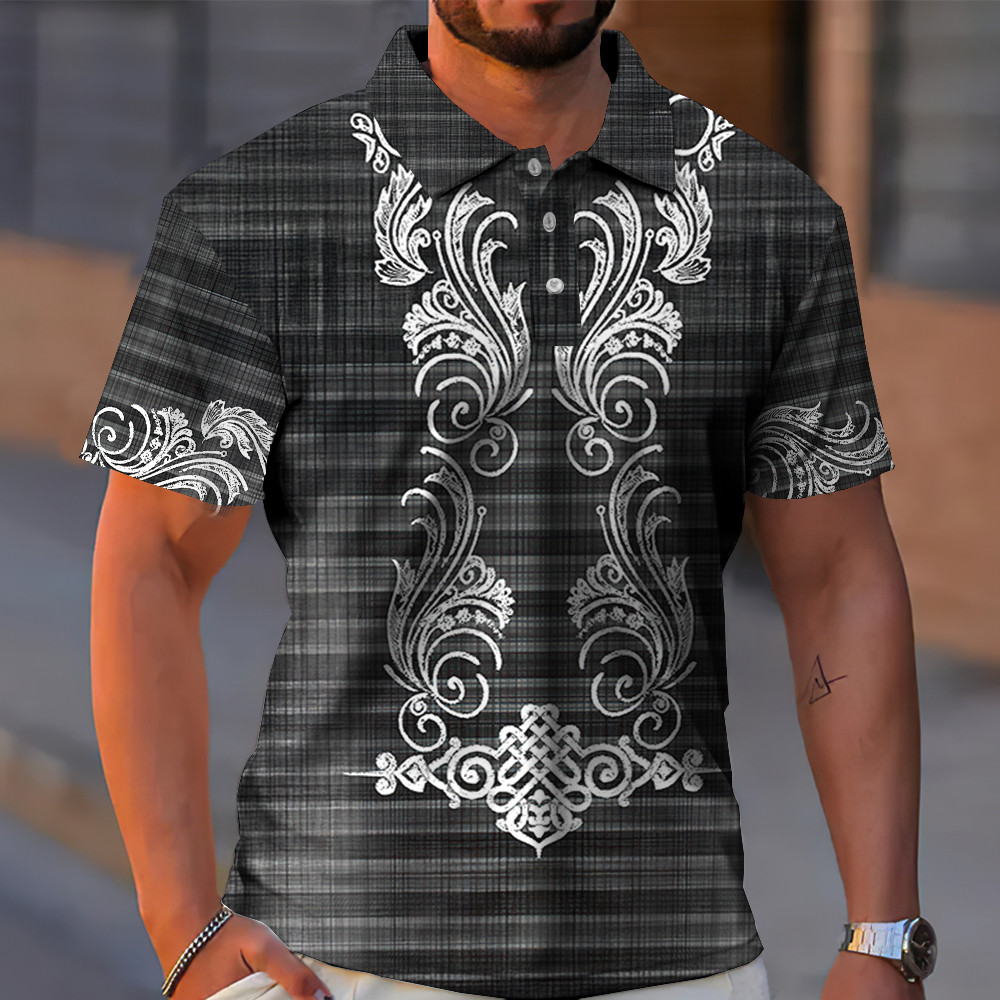 Barong Tagalog Polo Shirt for Men Modern Ethnic Pattern Polo Shirt ...