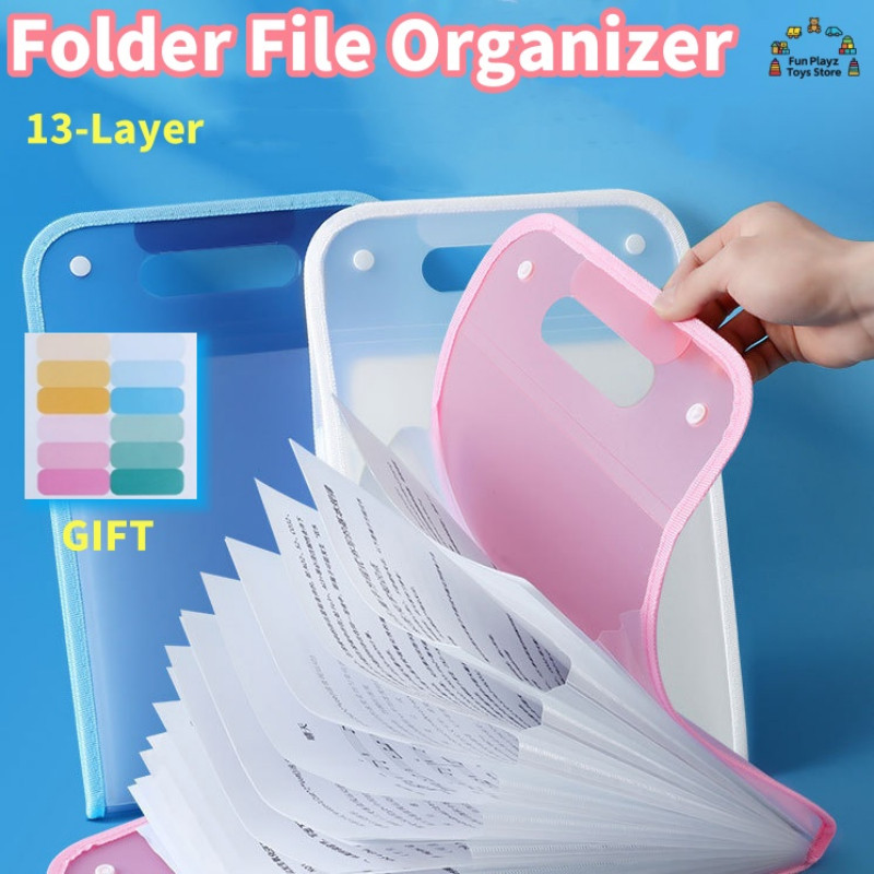 Long Expandable File Folder Organiser 13-Layer Portable Waterproof With ...