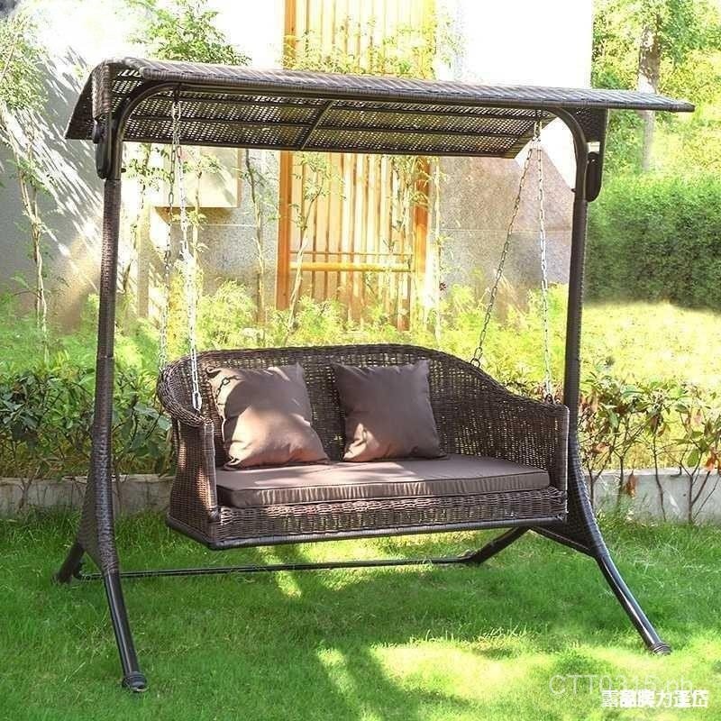 Garden Patio Rocking Chair Hanging Chair Three-Seater Outdoor Villa ...
