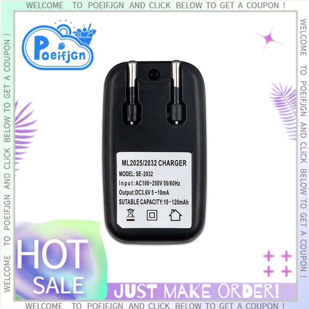 3.6V Battery Charger Lithium 2032 2025 Battery Charger Adapter for ...