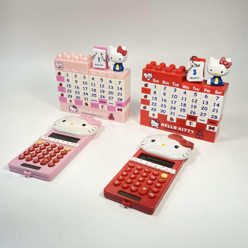 HelloKitty Calculator Cartoon Building Block Perpetual Calendar Desk ...