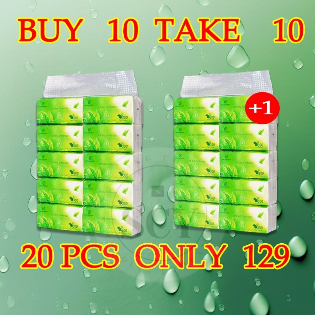 300 Sheets 【10/20/50 Pack】Organic Green Tea Facial Tissue Paper Car ...