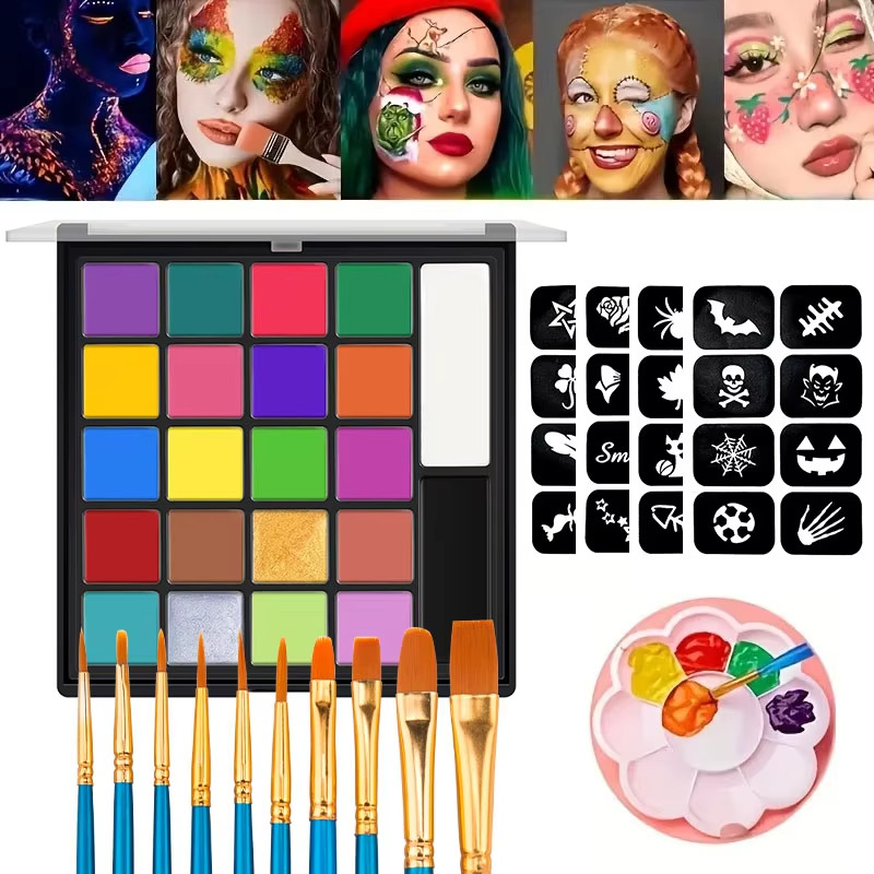 VERONNI Face Paint Body Makeup Halloween Face Body Paint Art 22 Colors ...