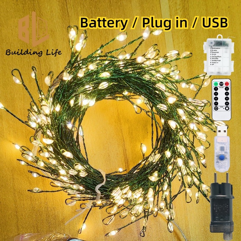 Christmas Lights Green Wire Fairy Lights Battery Operated / Plug in ...