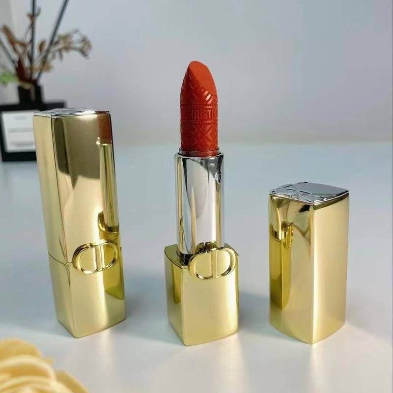 Dio 2024 Christmas Limited Edition Blue Gold Velvet Satin Lipstick ...
