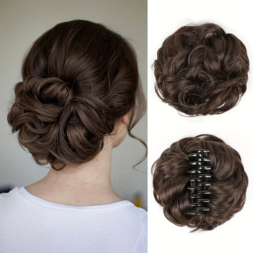 6-Inch Synthetic Braided Hair Bun Chestnut Colors for Women Fashionable ...