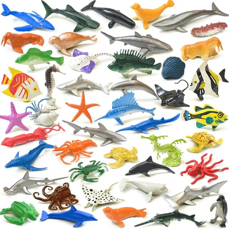 24Pcs Ocean Fish Model Toys Designed for 3-year-old Children in Animal ...