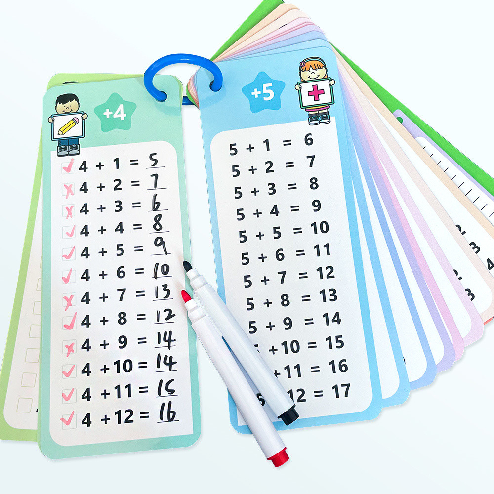 15 Cards Math Flash cards for Kids 0-12 Math Training Learning Aids ...
