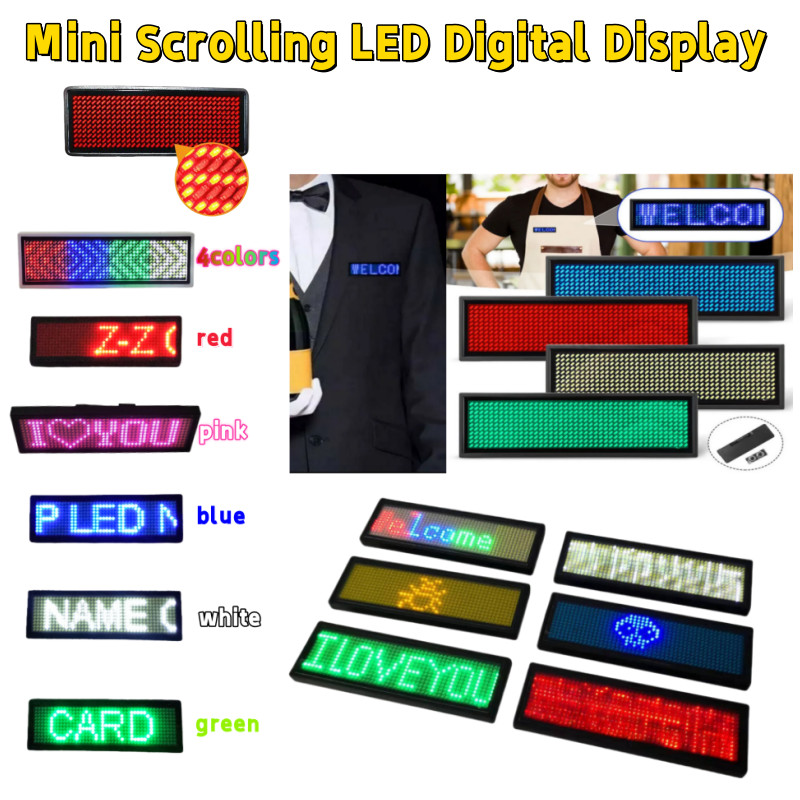 Mini LED Digital Rechargeable Bluetooth Digital LED Badge DIY ...