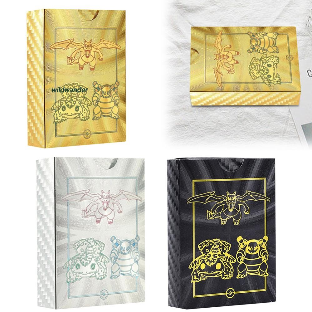 55Pcs Pokemon TCG Deck Gold Foil Assorted Cards GX V-Vmax DX Colourful ...
