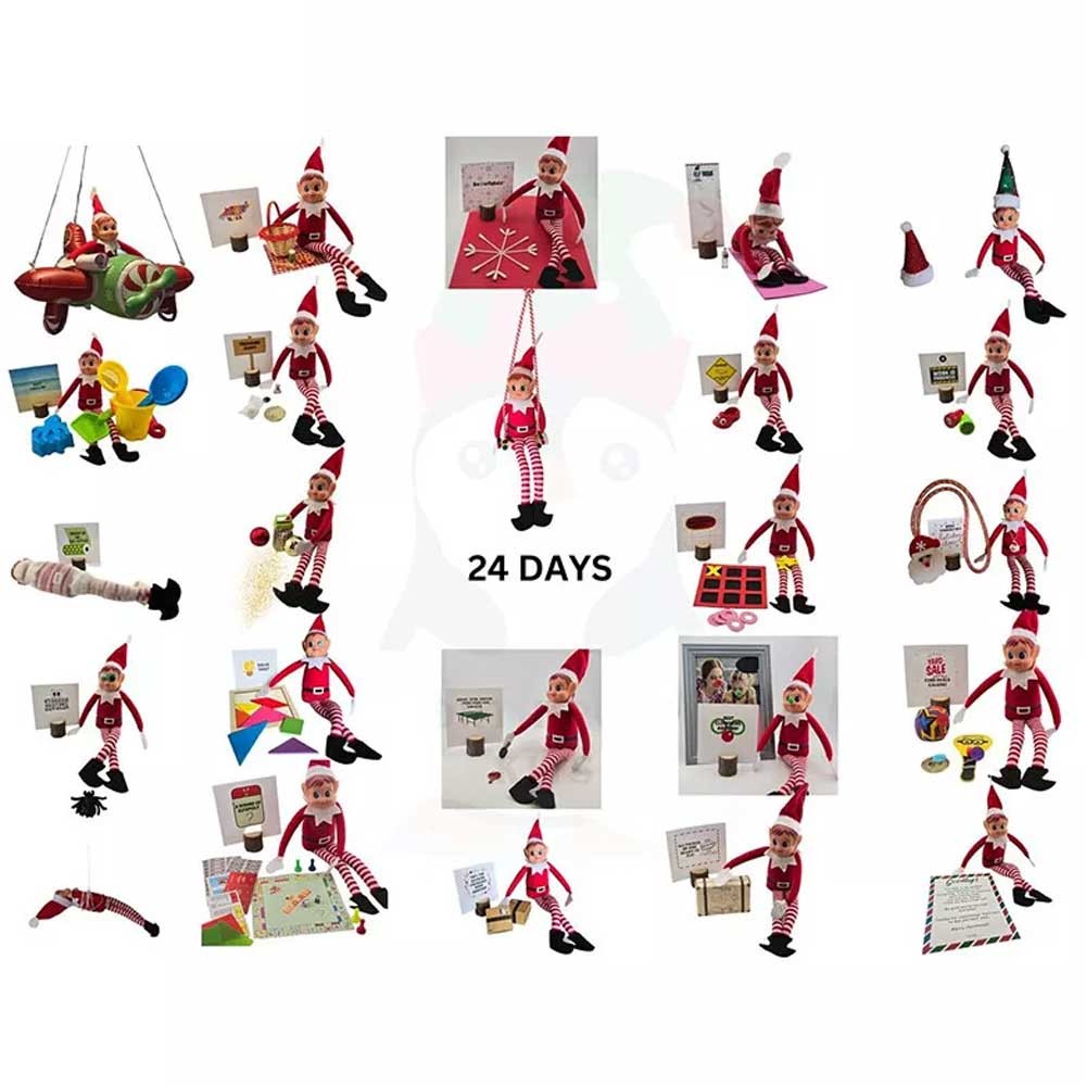 24Pcs Elf Props Ideas Activities Games Toys Kit Set Naughty Elf On The ...