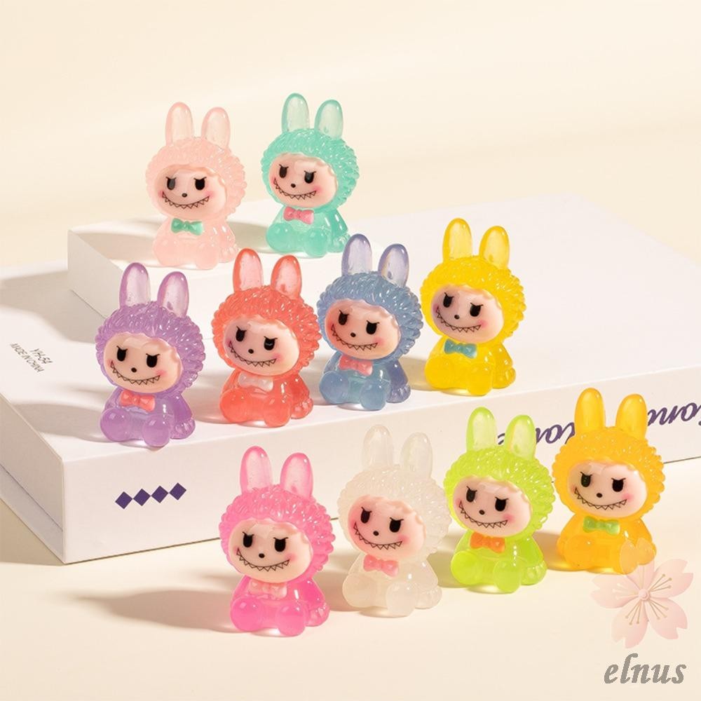 ELNUS 10pcs Candy Color Labubu Dolls, Noctilucent Luminous Cartoon ...